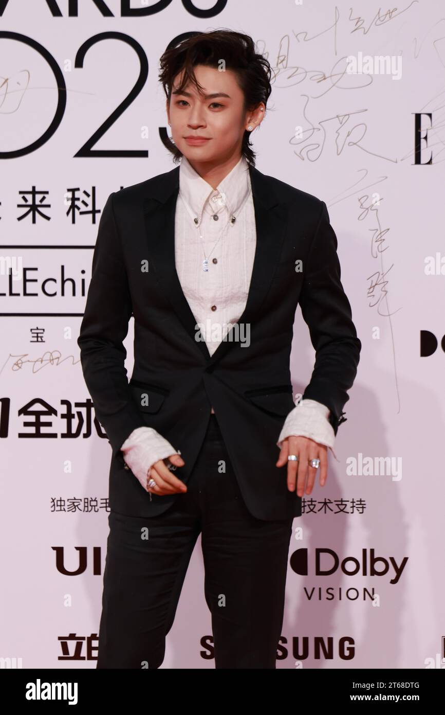 Chinese rapper and singer-songwriter Wang Linkai attends the 2023 ELLE ...
