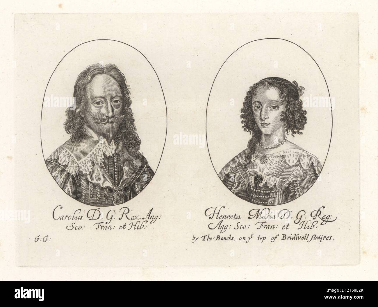 Oval portaits of Charles I, 1600-1649. and Henrietta Maria, 1609-1669 ...