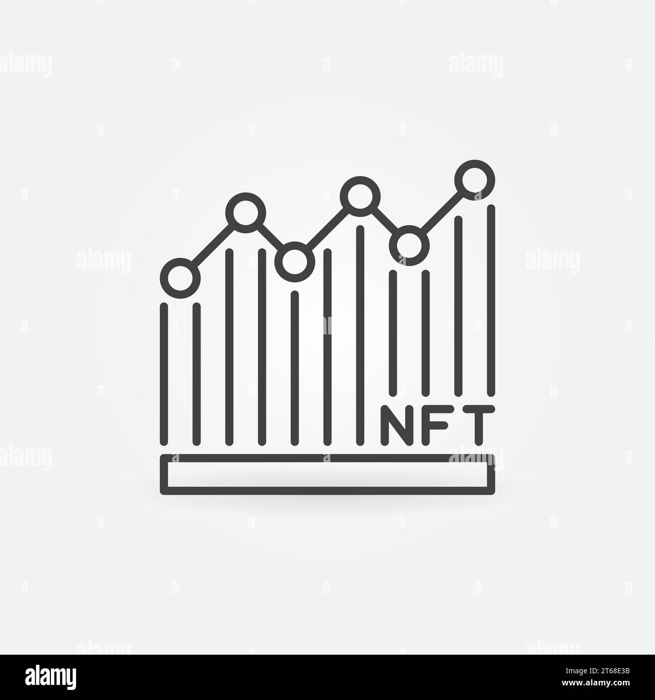 NFT line graph vector concept icon. Non-Fungible Token Chart symbol in thin line style Stock ...