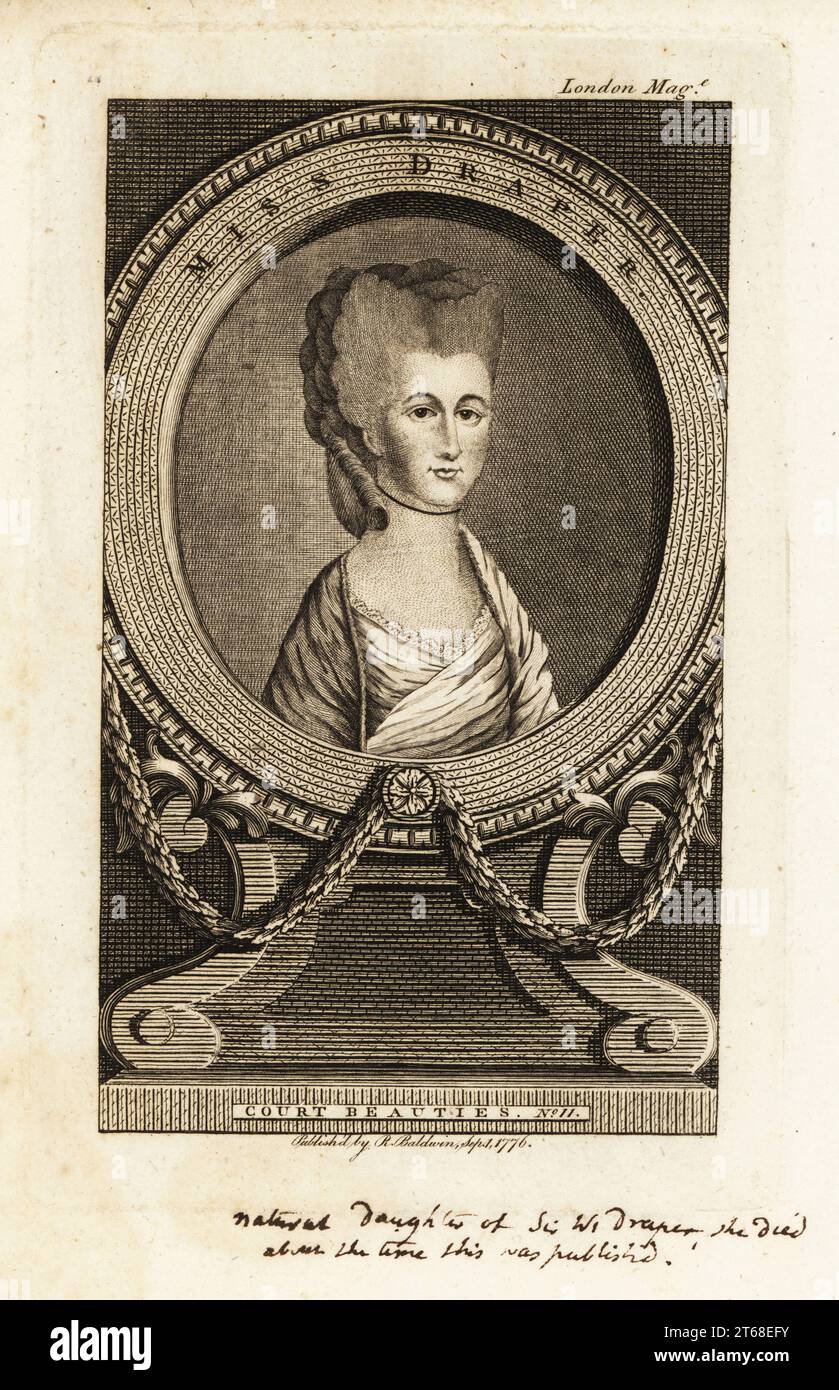 Miss Draper, With handwritten note, Natural daughter of Sir William ...