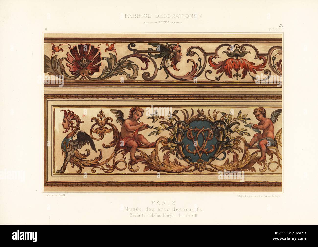 Painted wood panels in the Museum of Decorative Arts, era of King Louis ...