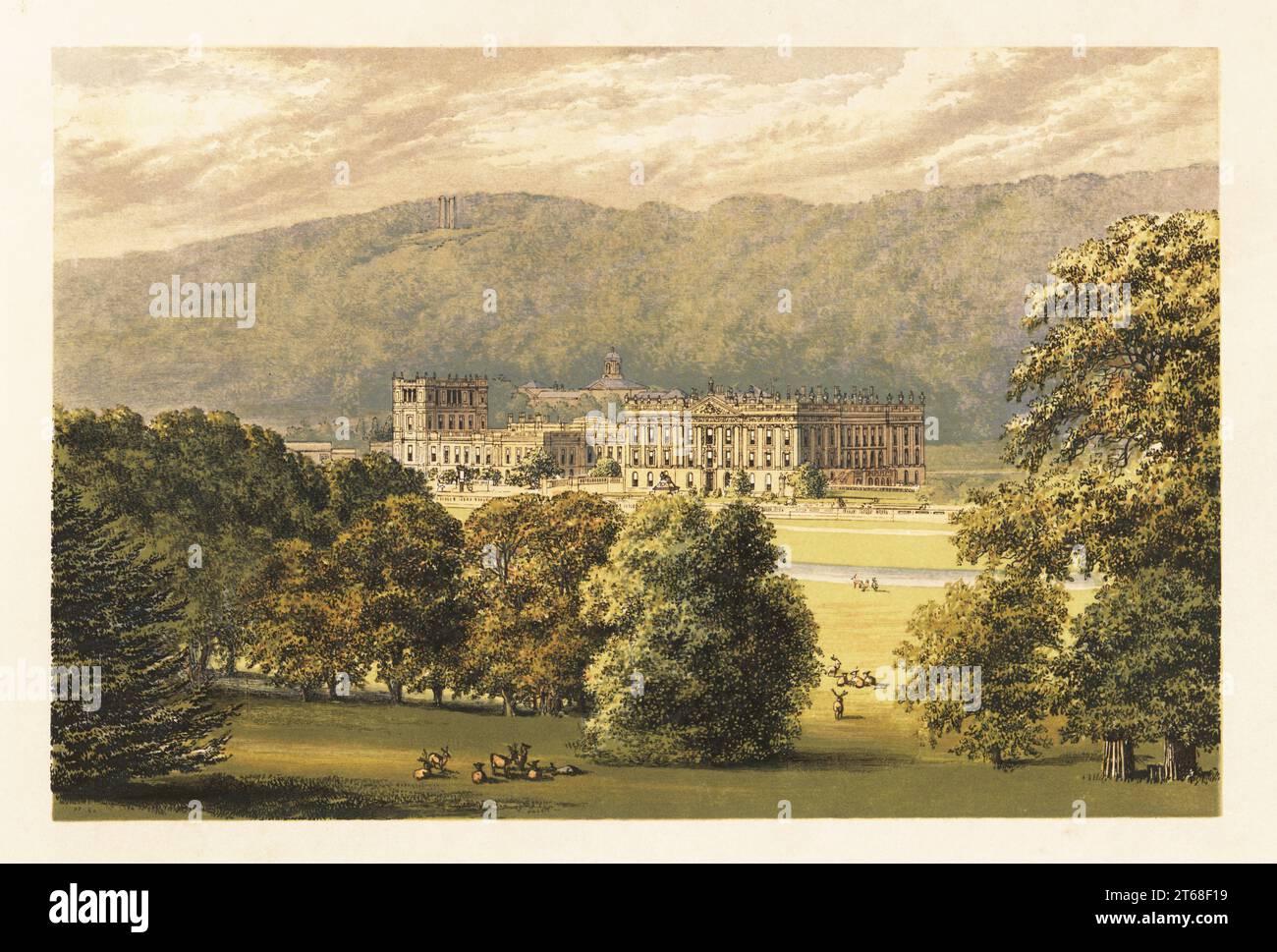 Chatsworth House, Derbyshire, England. Georgian neo-classical house ...