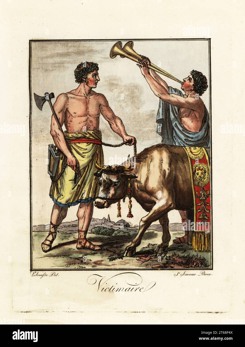 Victimarius, an assistant at a ritual sacrifice, ancient Rome. He ...