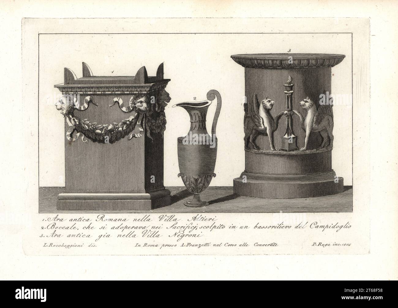 Ancient Roman altar with lions and garlands in the Villa Altieri 1 ...