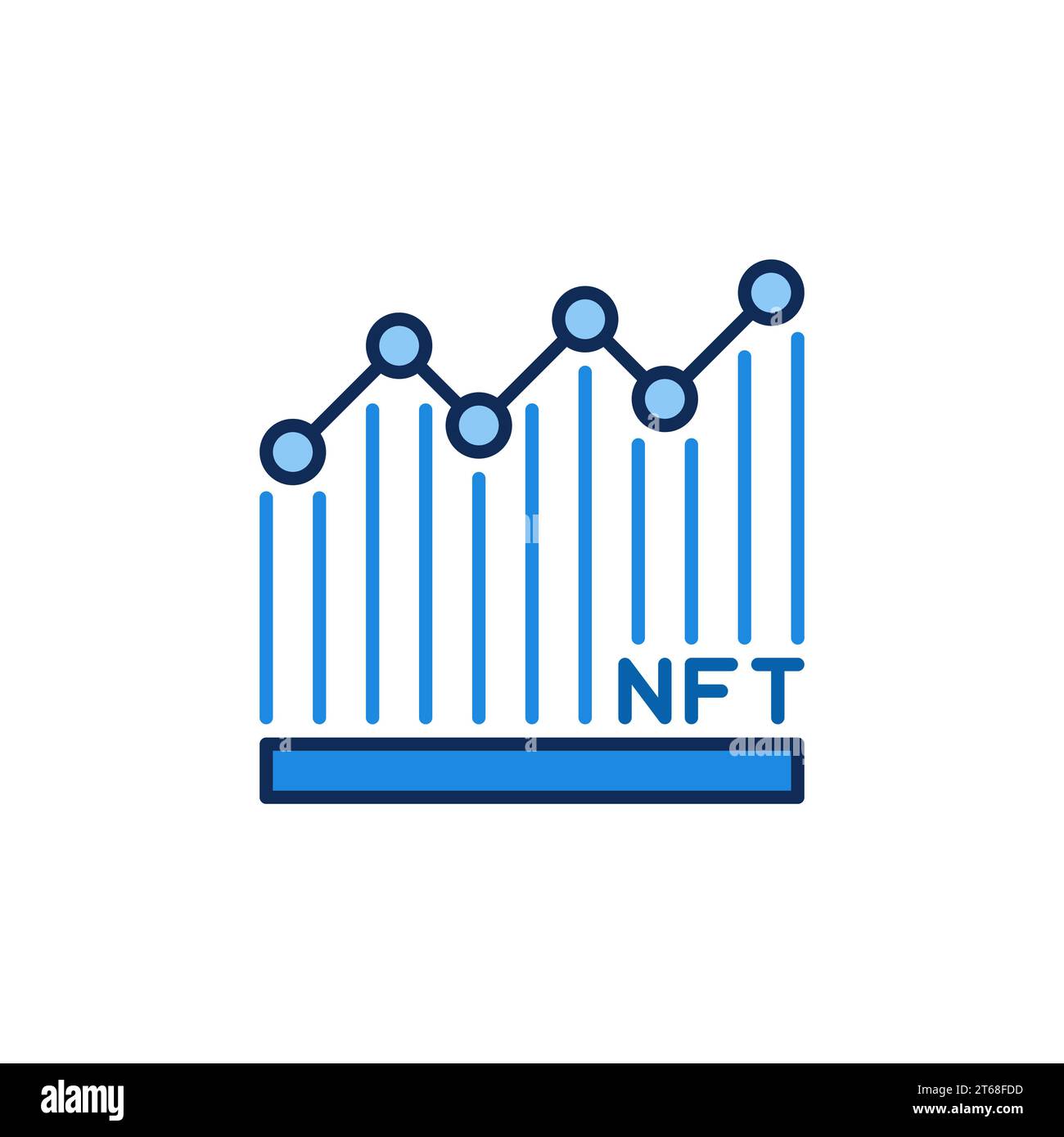 Non-Fungible Token NFT Line Graph vector concept colored icon or symbol ...