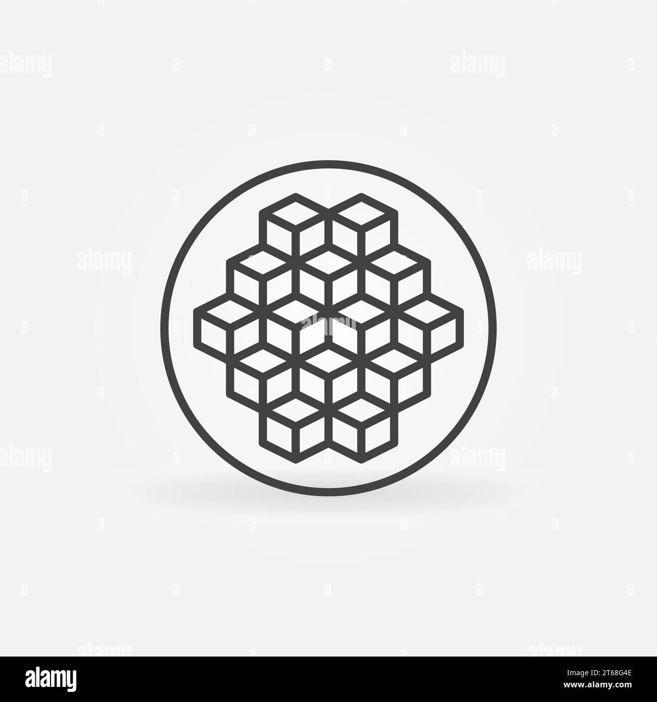 Blockchain Blocks vector concept round icon or Block-chain Cryptocurrency in circle symbol in ...