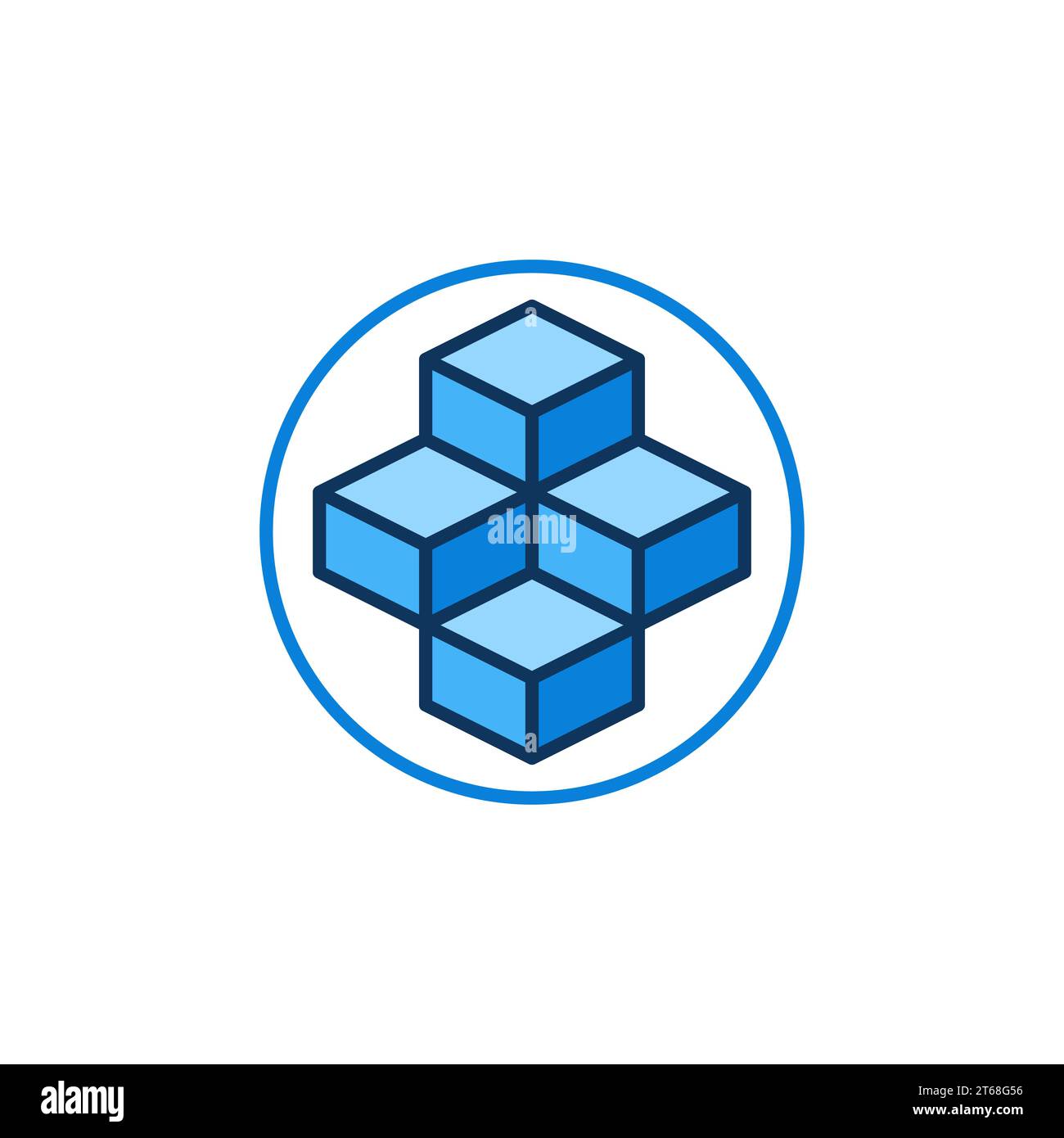 Blockchain vector concept blue round icon. Decentralized Block chain ... Blockchain vector concept blue round icon. Decentralized Block chain ...