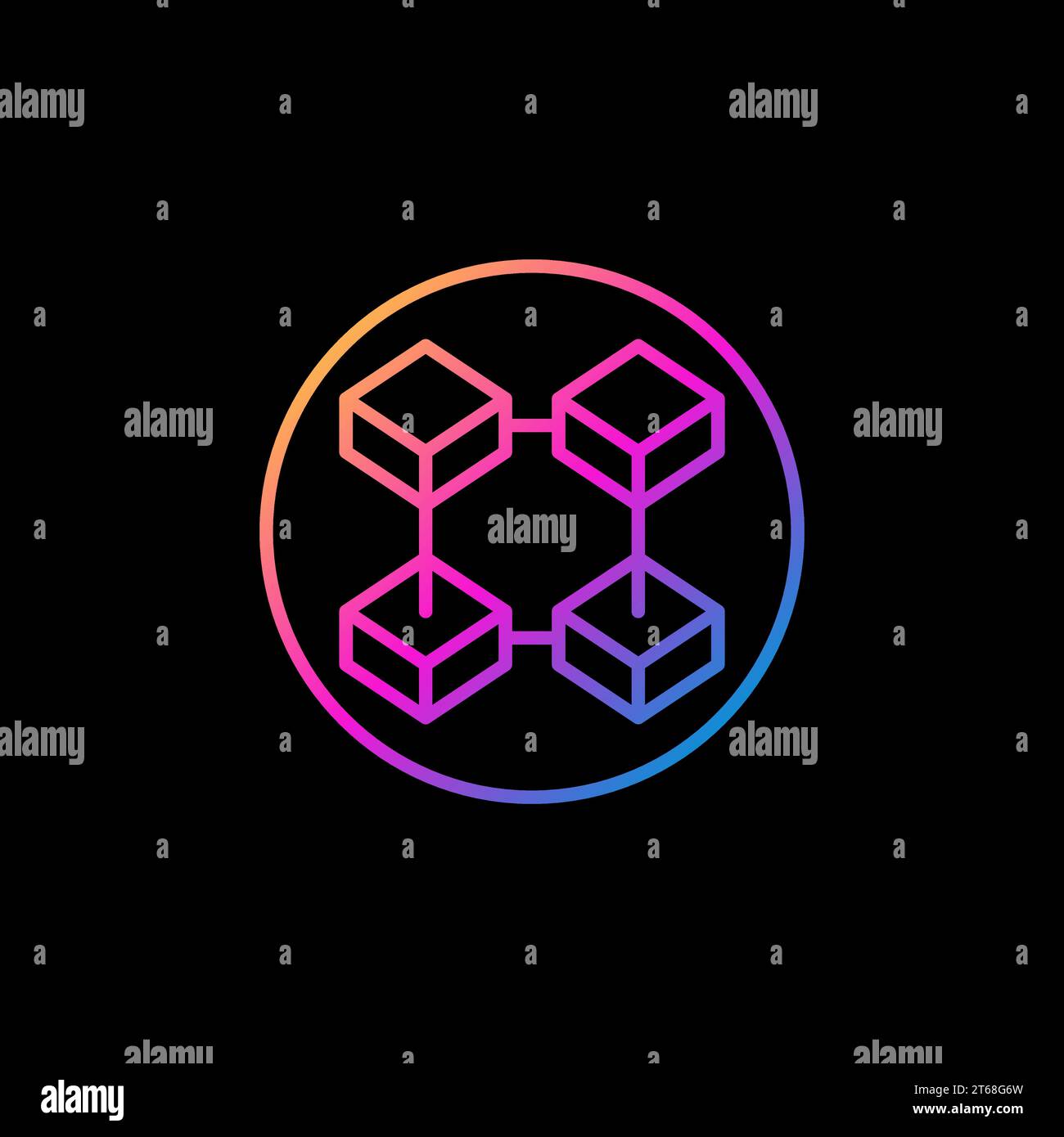 Blockchain Technology linear vector concept modern round icon - 4 ...