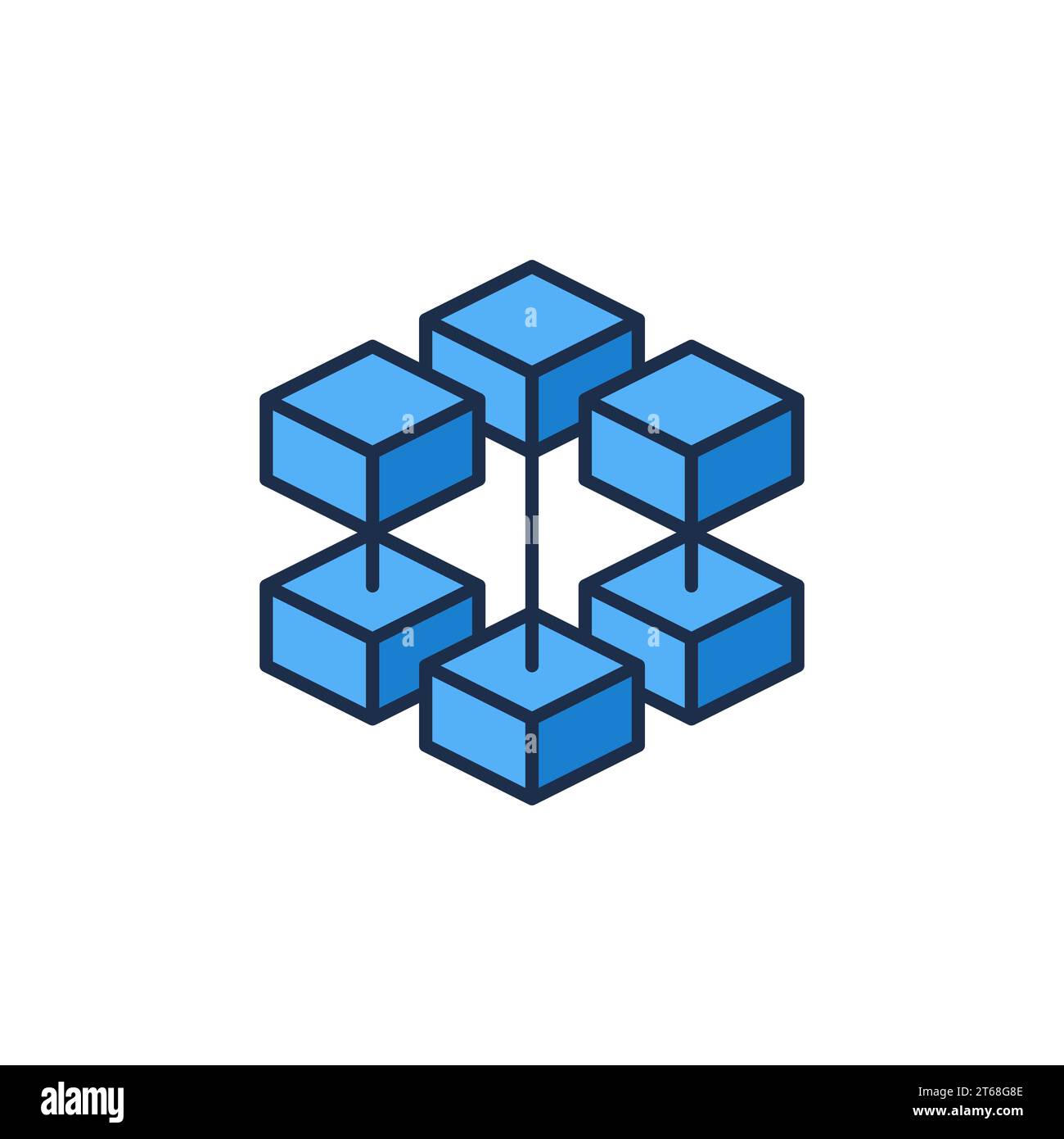 Block-Chain vector concept blue icon - Cryptocurrency Blockchain ...