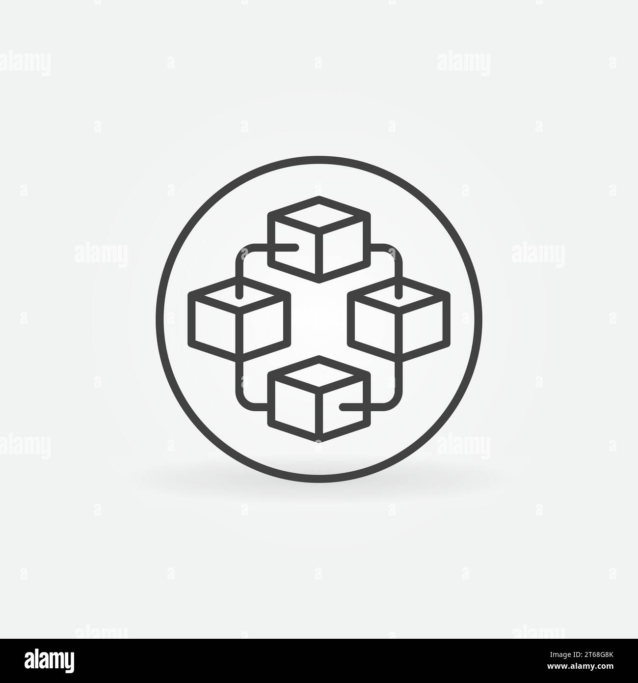 Circle with Block-Chain vector concept icon or Blockchain Crypto round ...