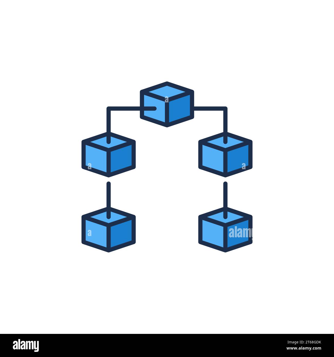 Blockchain vector concept blue icon. Block Chain Technology modern ...