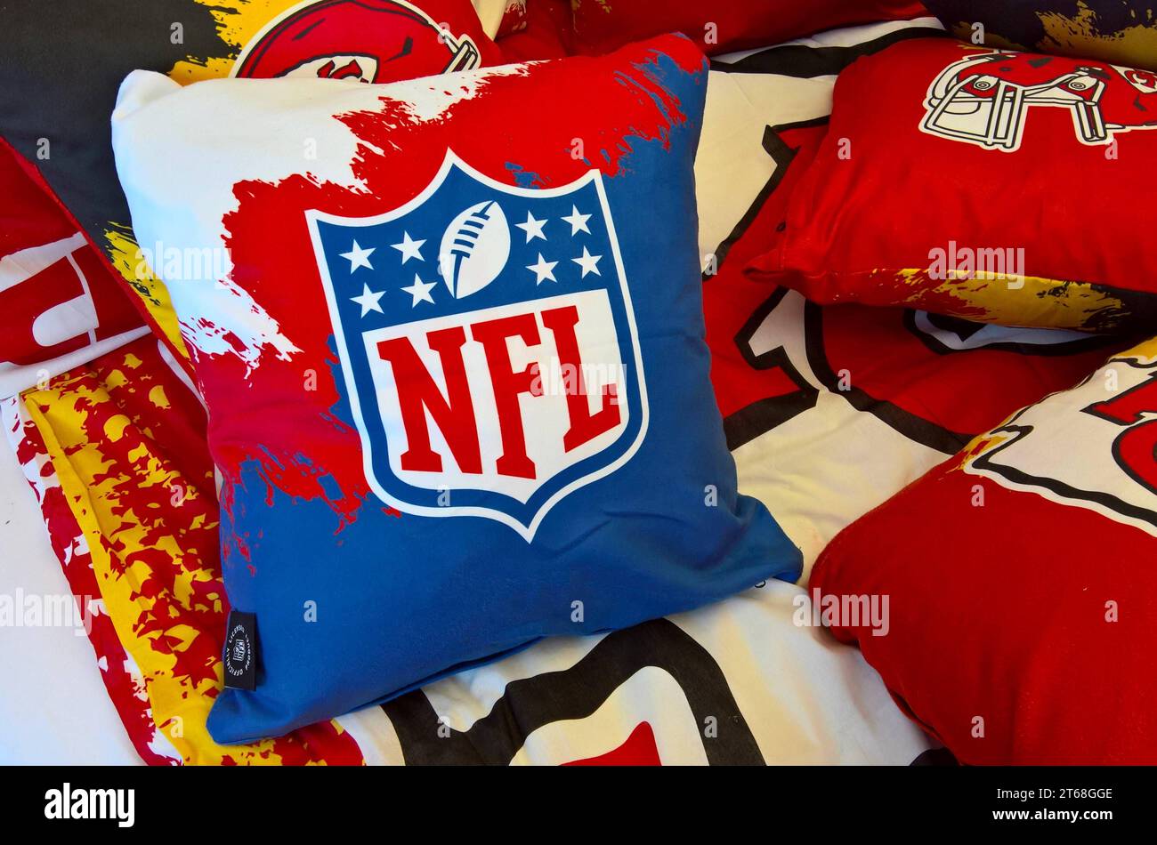 NFL National Football League der USA, Logo auf einem Fankissen *** NFL ...