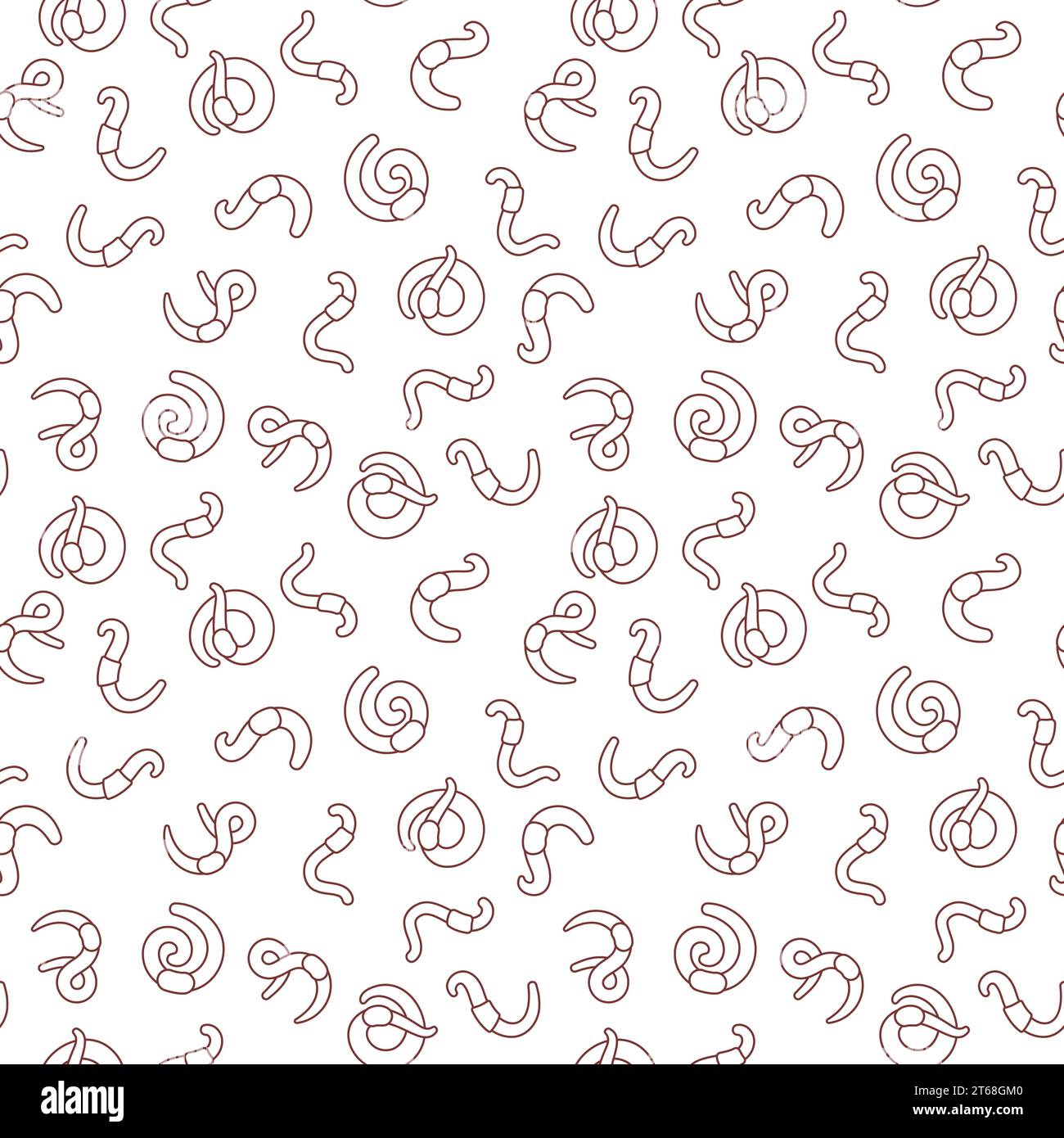 Rainworms vector simple linear seamless background. Pattern with Worms ...
