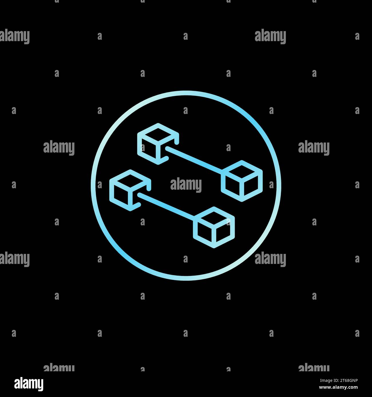 Block Chain in circle vector concept colored icon. Cryptocurrency ...