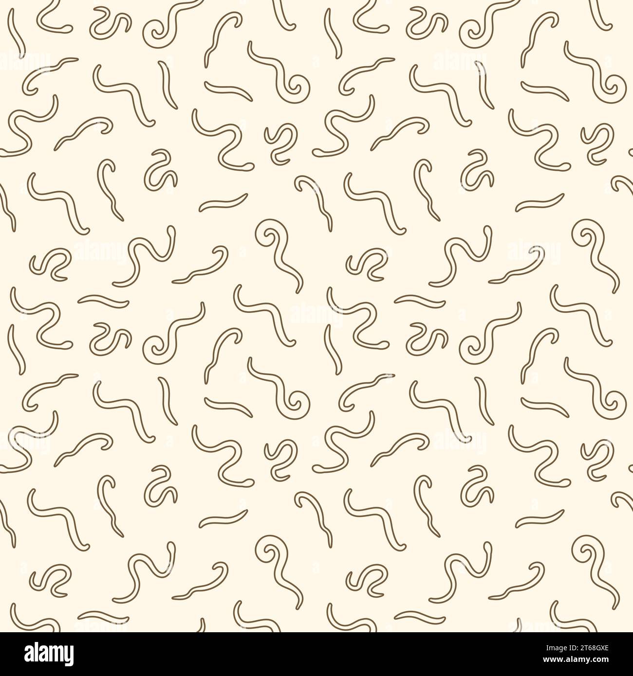 Seamless pattern with Roundworm Helminth - vector concept linear ...