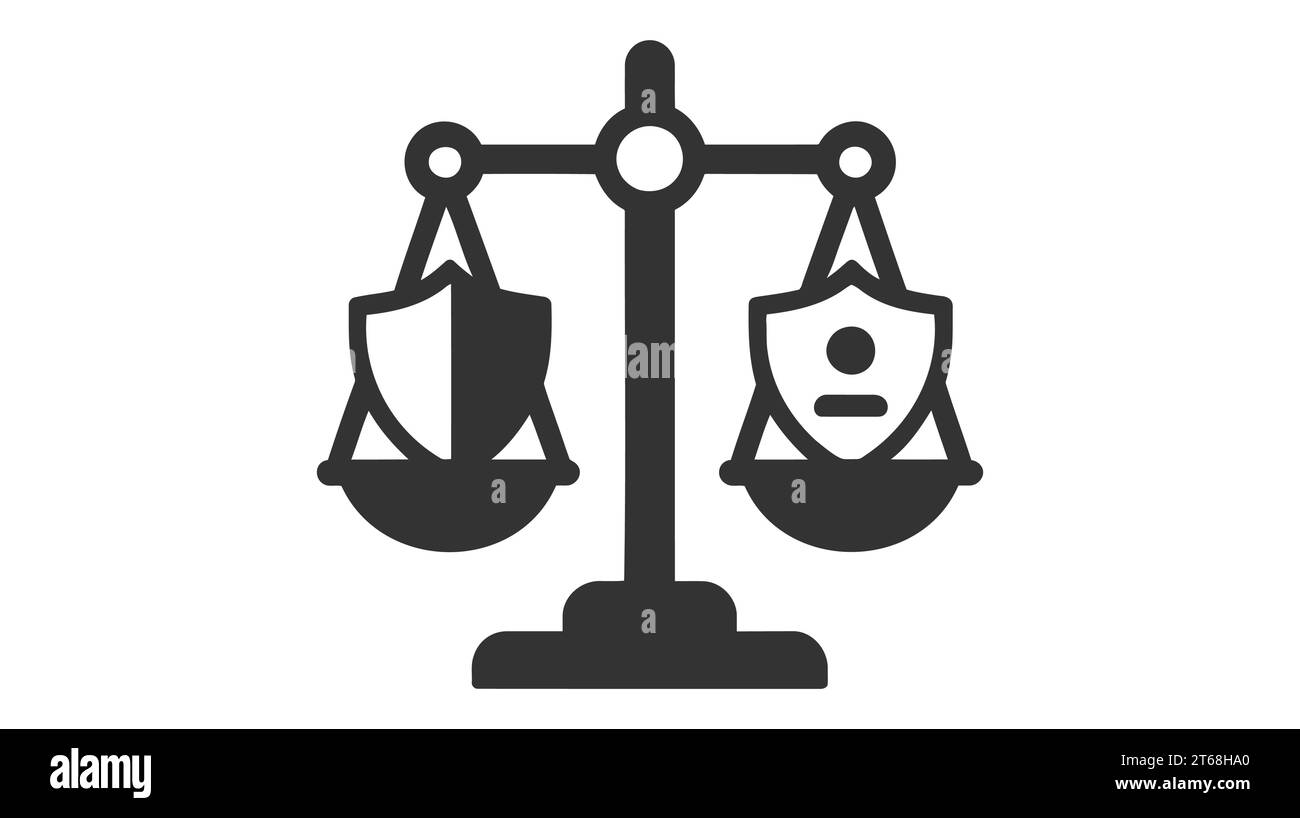 The icon of balancing cybersecurity with privacy rights Stock Vector ...