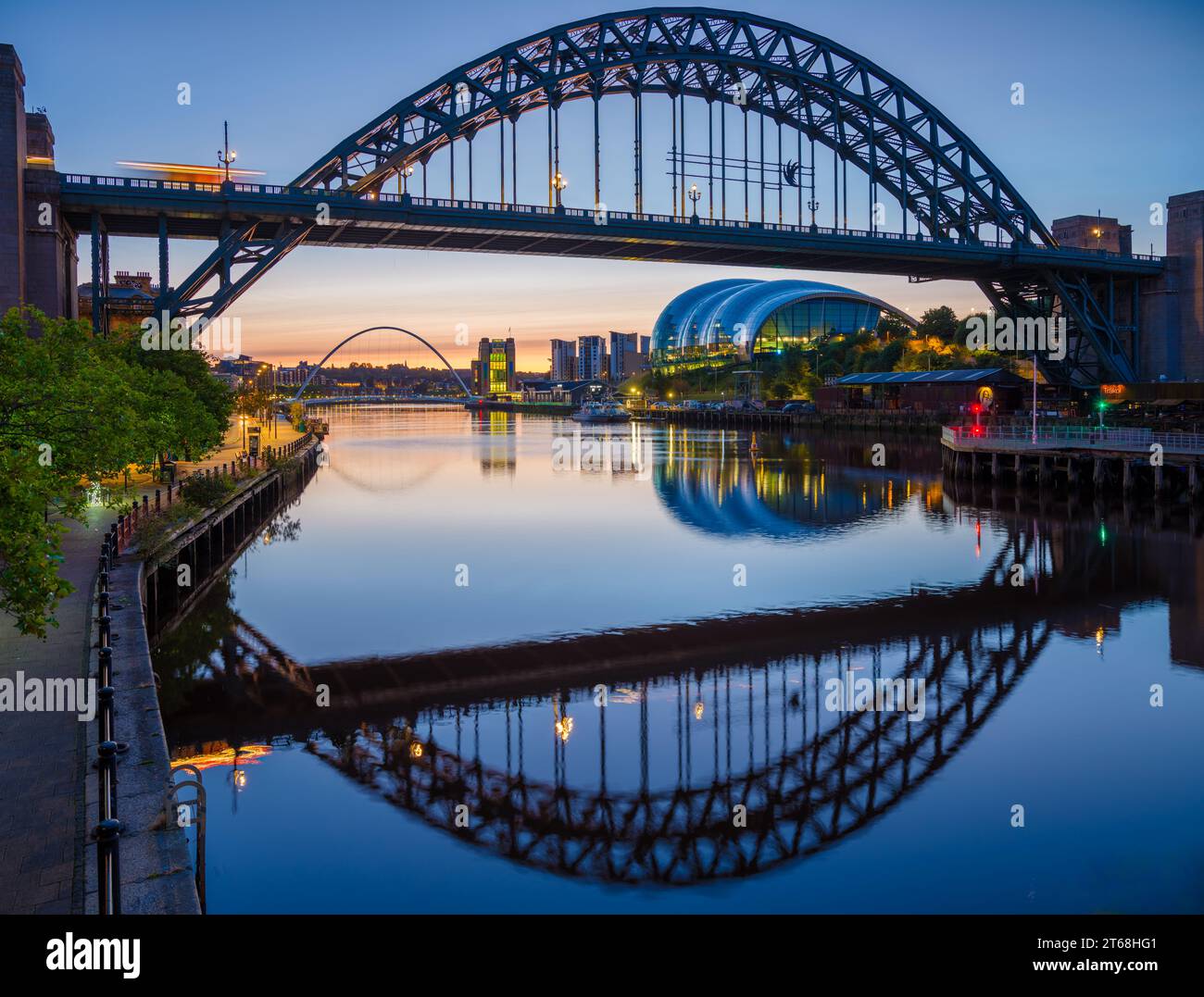 Stunning dawn shot of Tyne Bridge in Newcastle upon Tyne with ...