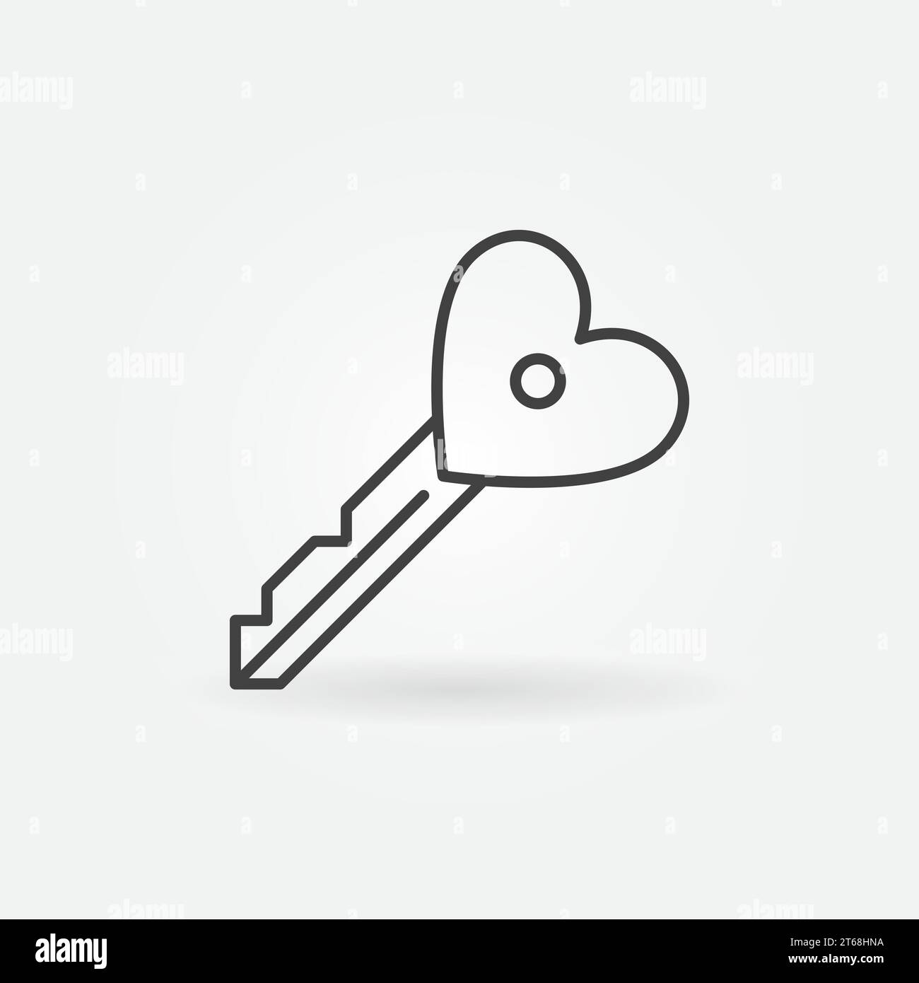 Heart Key vector linear icon. Valentines Day or Love concept sign in ...