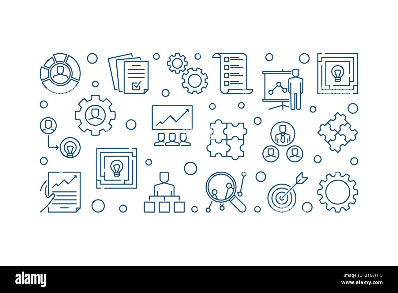 Business Strategy vector concept horizontal illustration or banner in ...