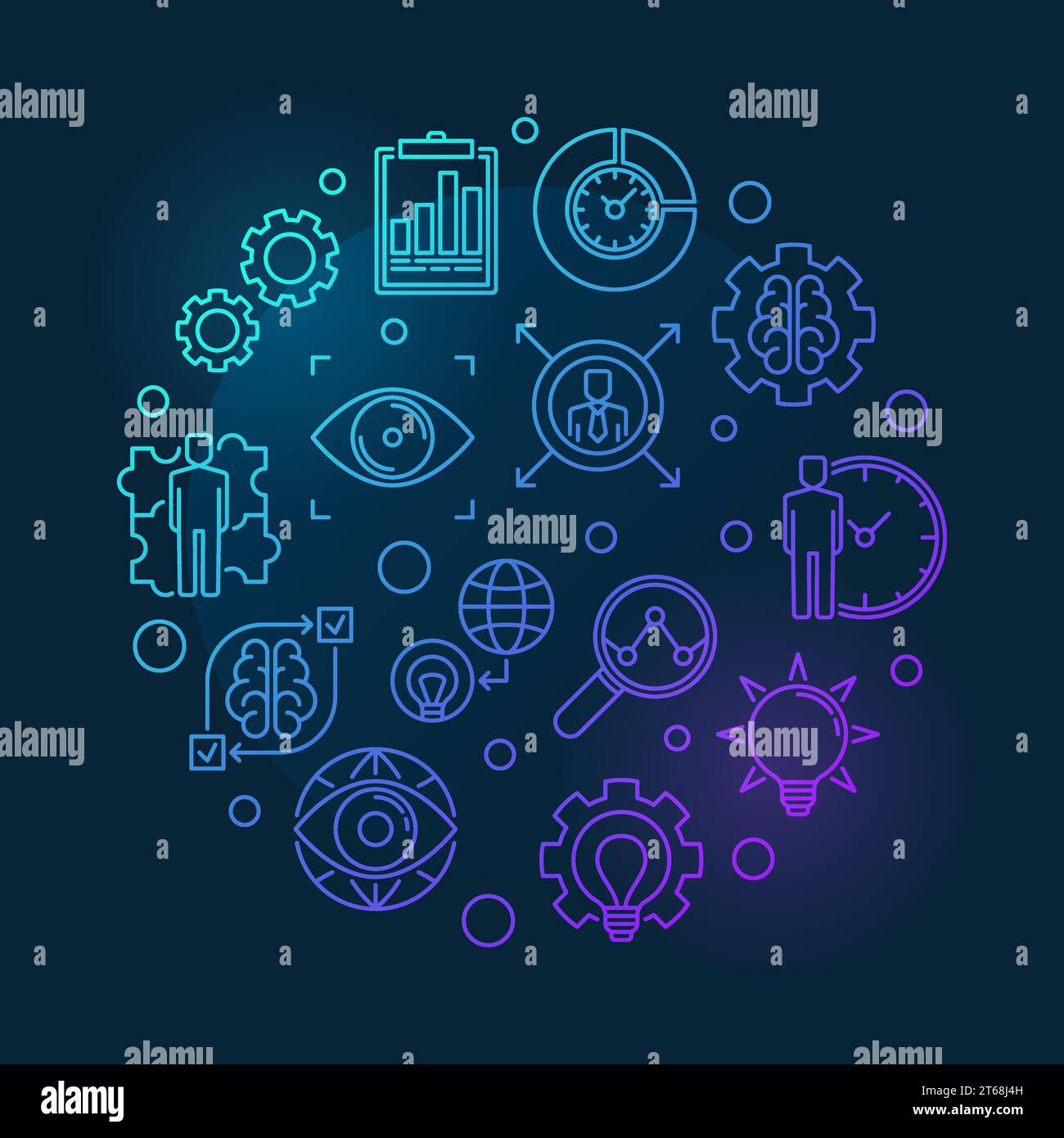Business Vision vector colorful round linear illustration. Vision ...