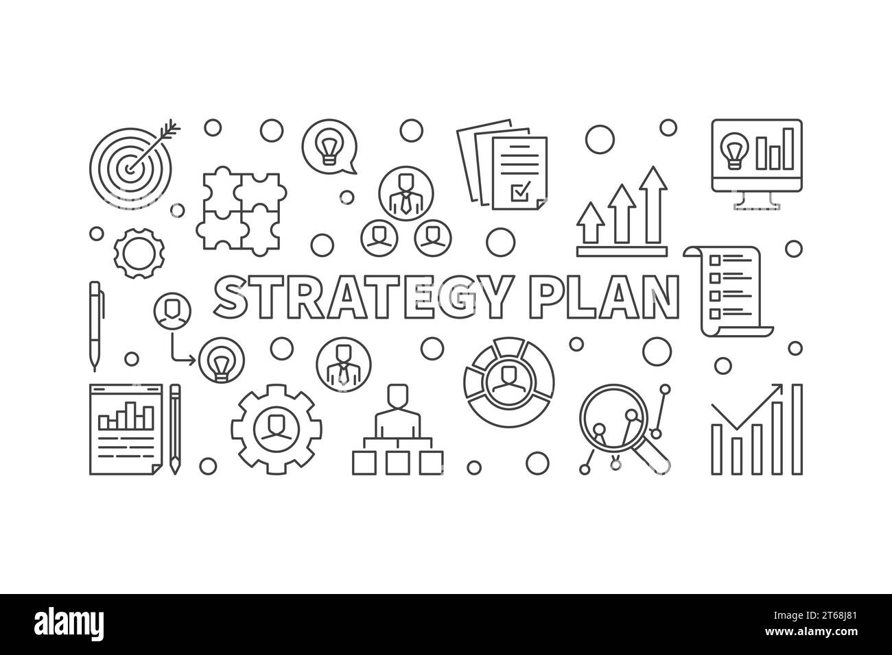 Strategy Plan vector horizontal concept illustration or banner in ...