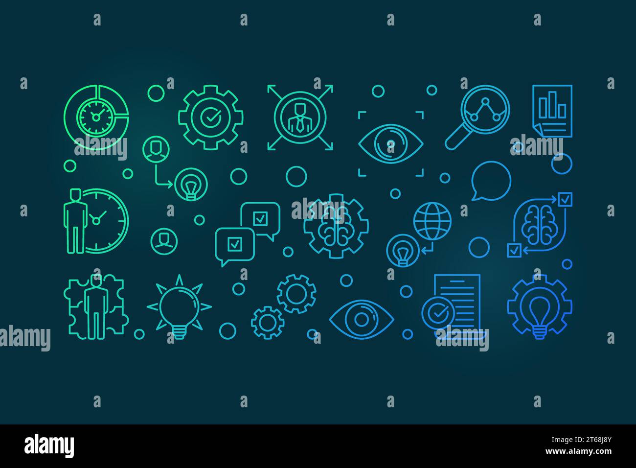 Vision Statement vector colorful horizontal illustration. Business ...