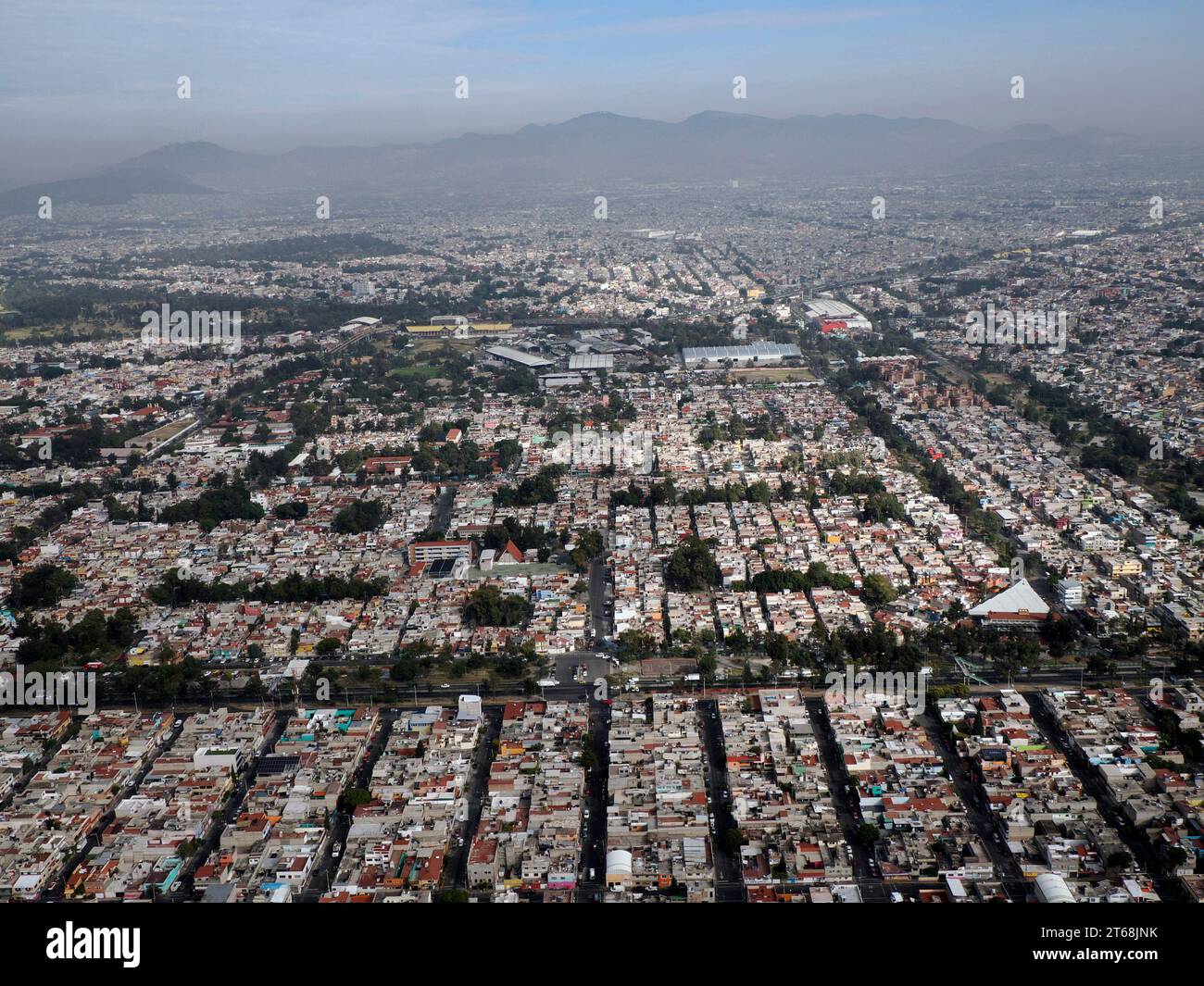 mexico city aerial view landscape from airplane panorama Stock Photo ...