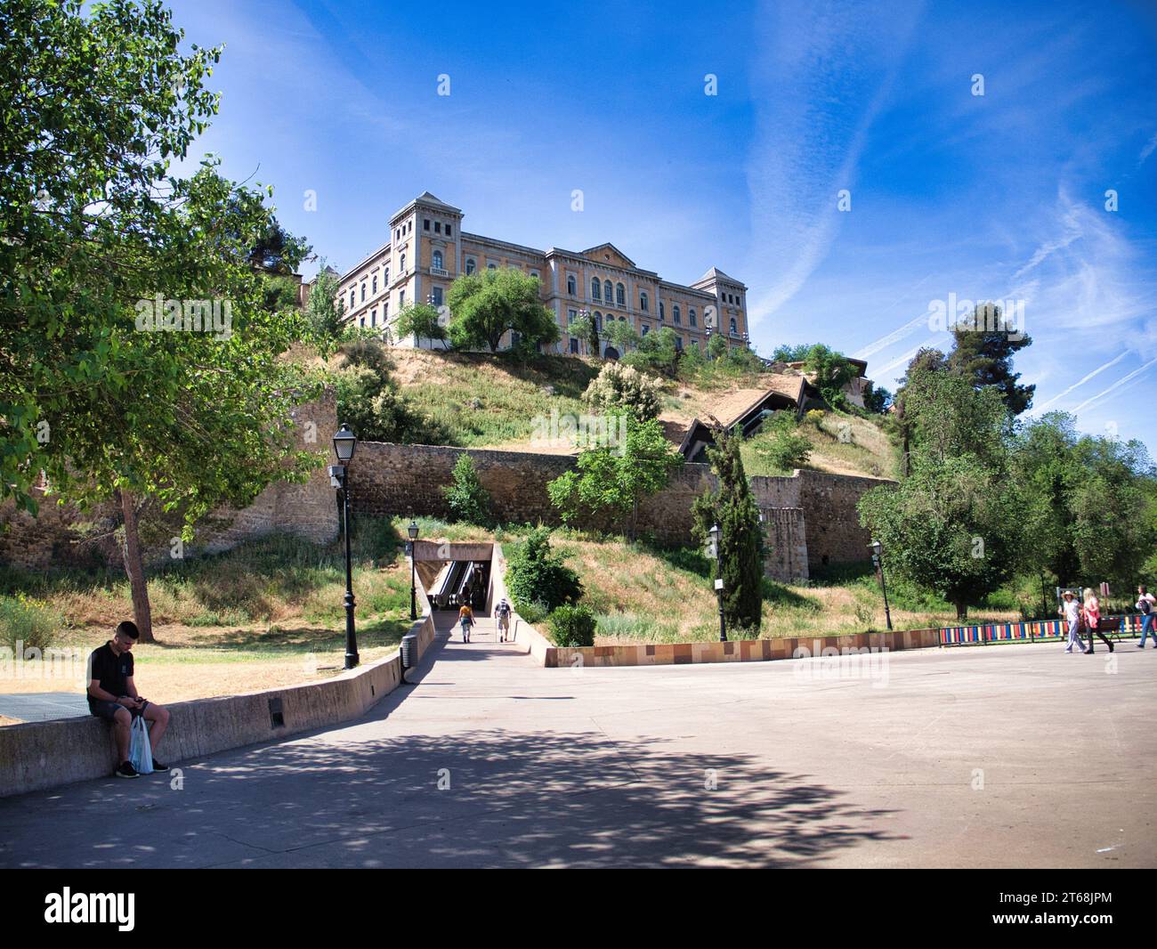 Toledo escalator connecting the historic center on the hill with the ...