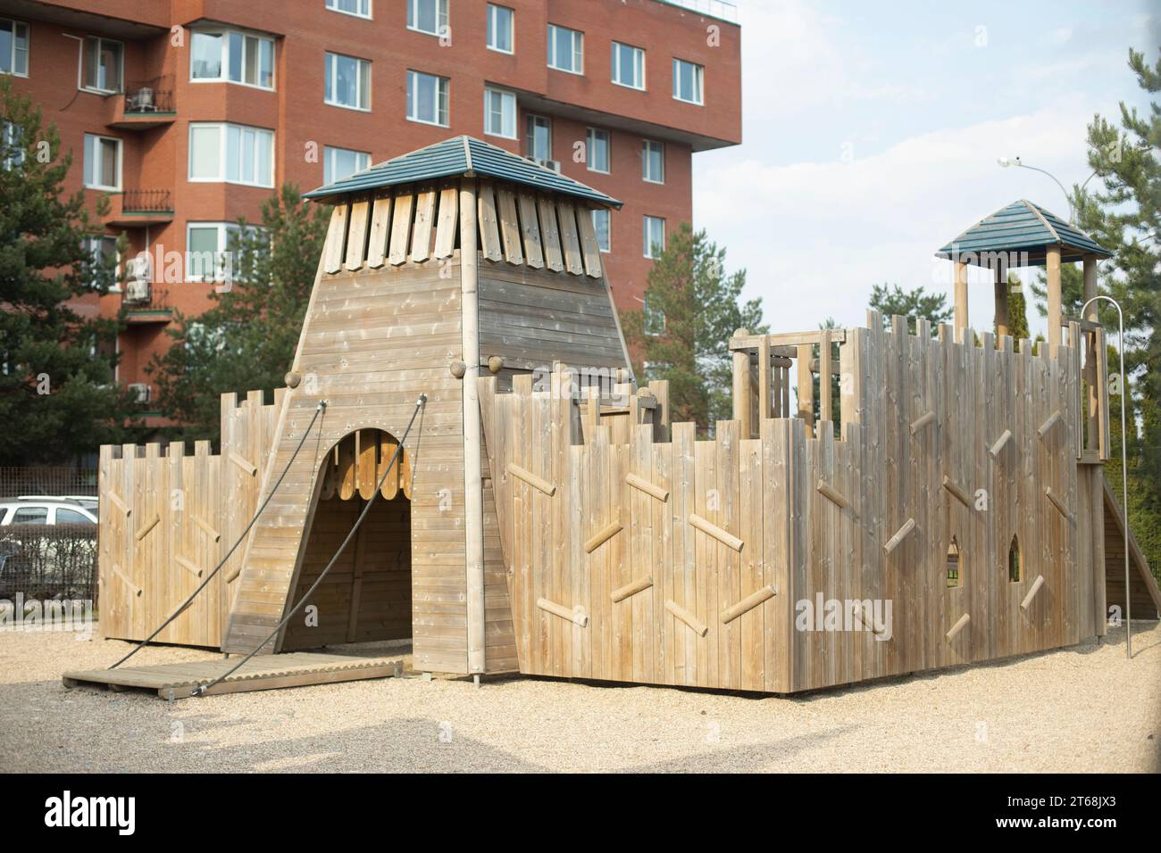 Children's Castle. Play Area. Children's playground in city. Playhouse ...