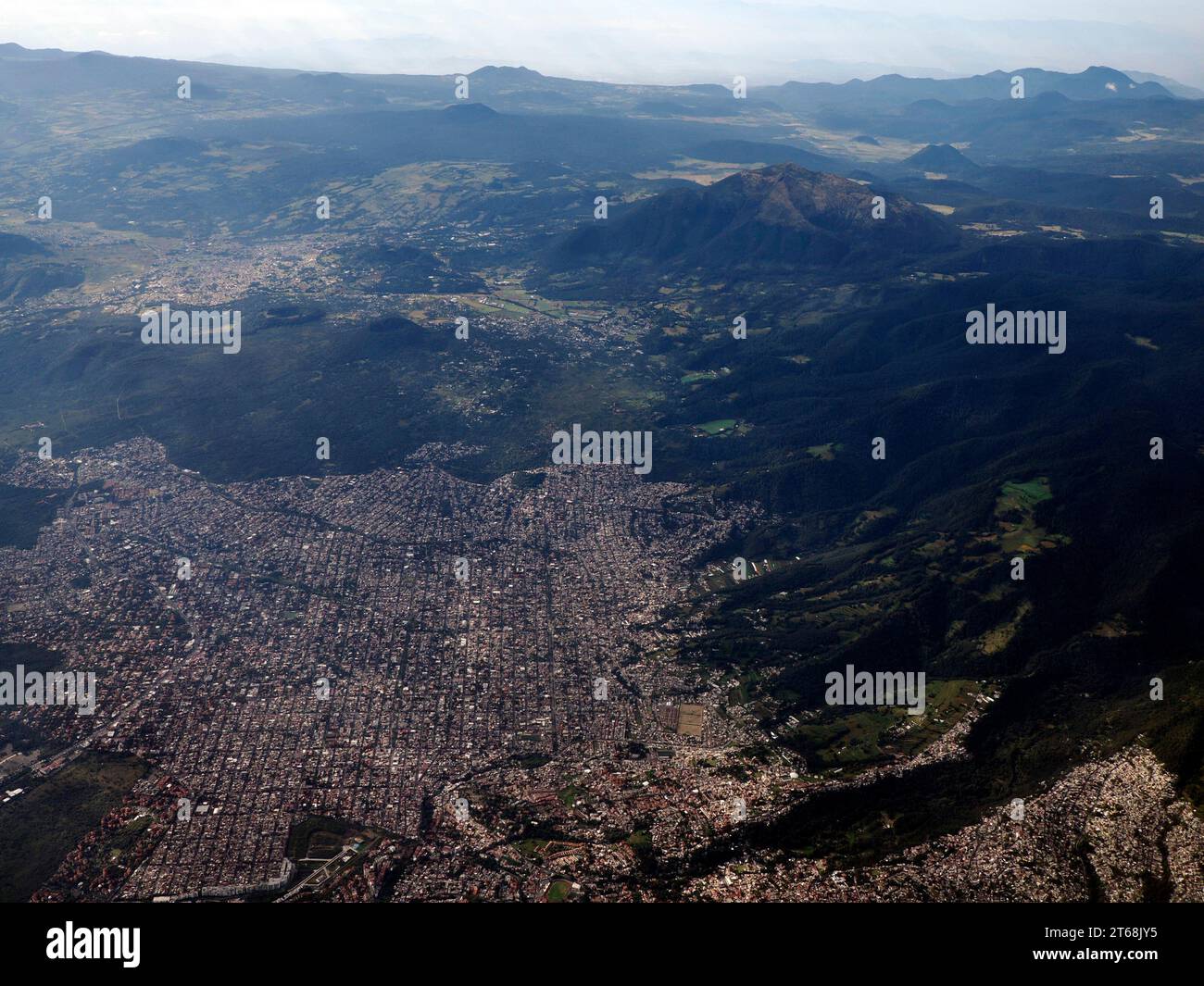 mexico city aerial view landscape from airplane panorama Stock Photo ...