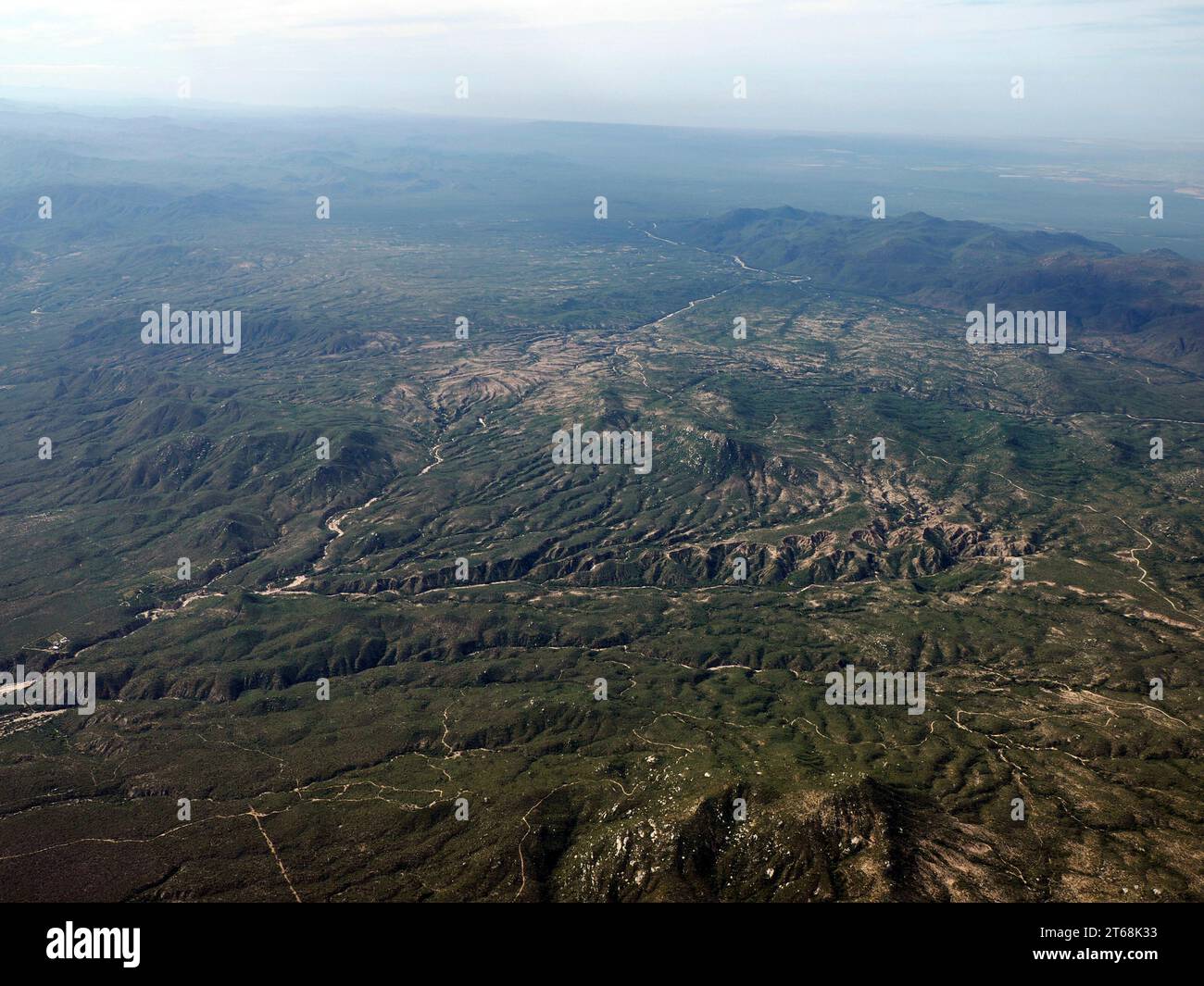 An aerial view of beautiful mountains near the sea in Bahia de ...