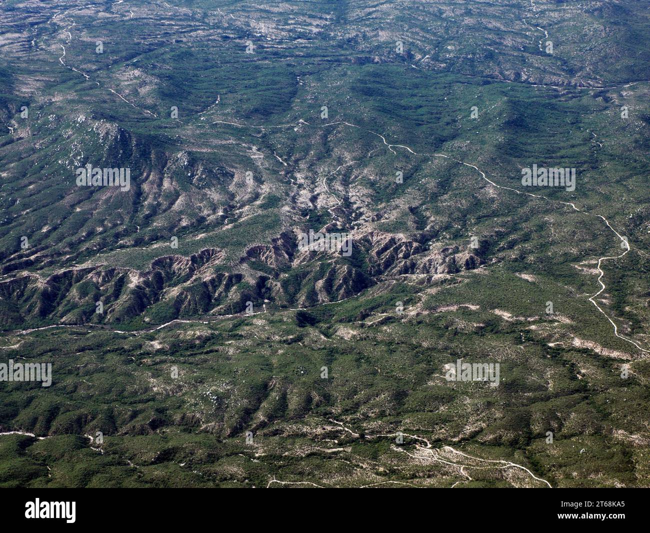 An aerial view of beautiful mountains near the sea in Bahia de ...