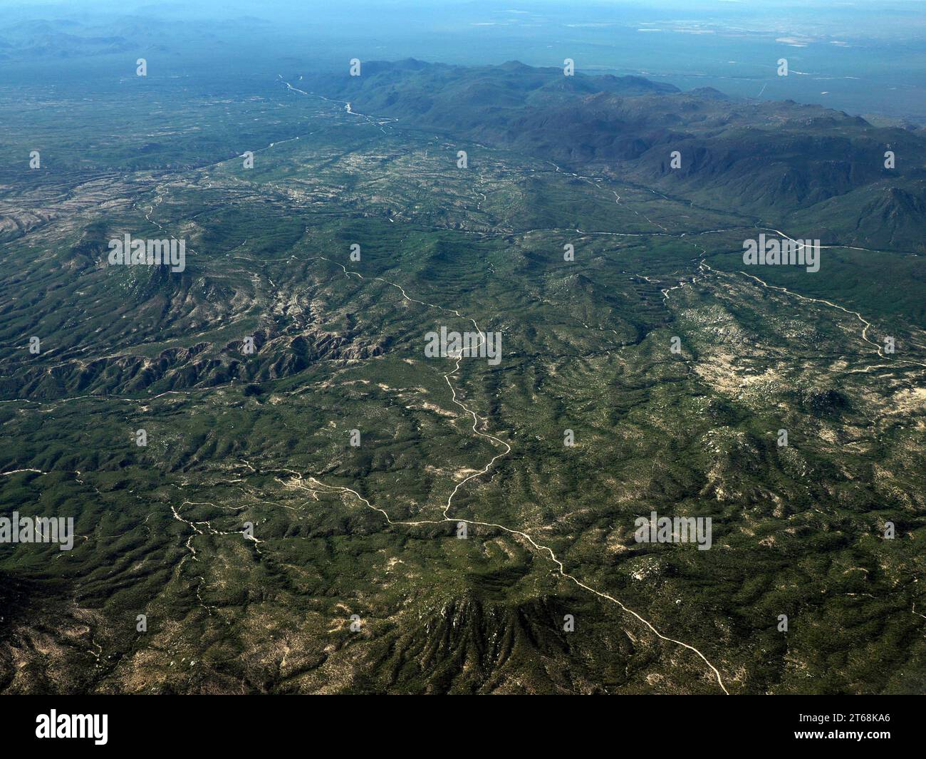 An aerial view of beautiful mountains near the sea in Bahia de ...