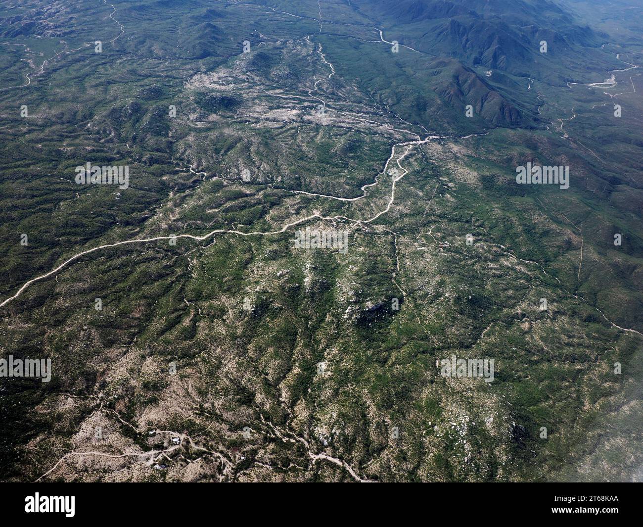 An aerial view of beautiful mountains near the sea in Bahia de ...