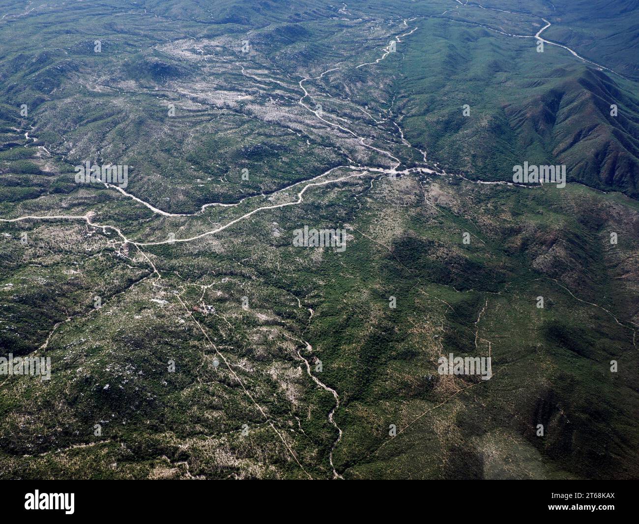 An aerial view of beautiful mountains near the sea in Bahia de ...