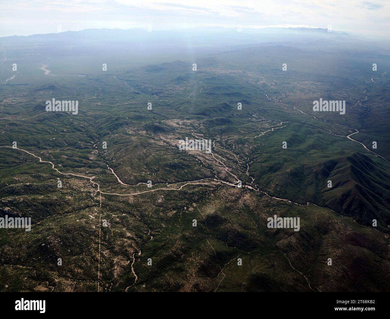 An aerial view of beautiful mountains near the sea in Bahia de ...