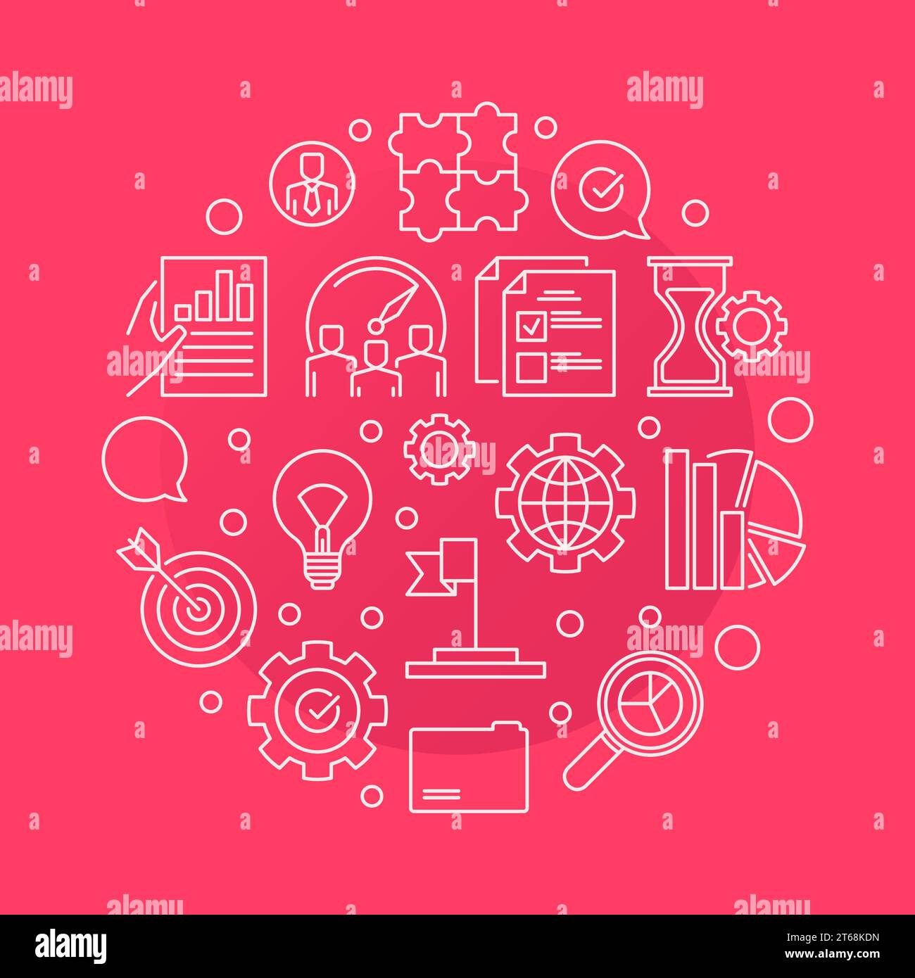 Vector Core Values Circular Concept Minimal Illustration In Thin Line
