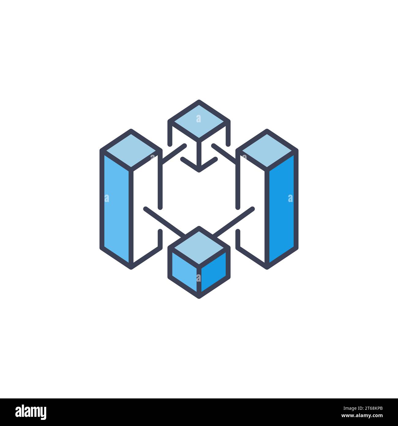 Blockchain crypto blue icon. Vector cryptocurrency concept symbol on ...