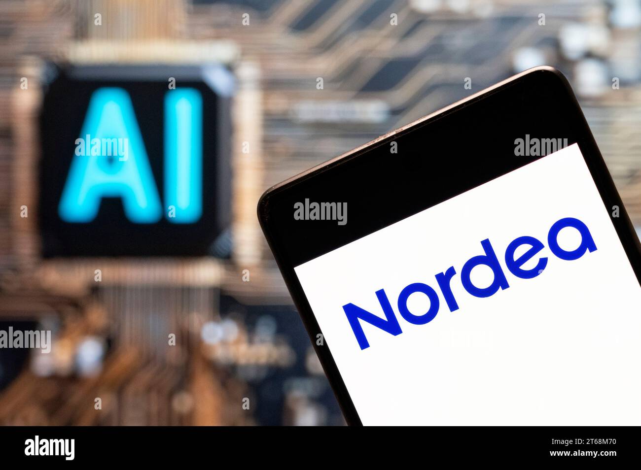 China. 03rd Nov, 2023. In this photo illustration, the Nordea logo seen ...