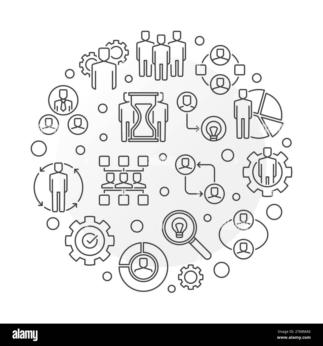 Business Partnerships vector round concept illustration in thin line style Stock Vector Image ...