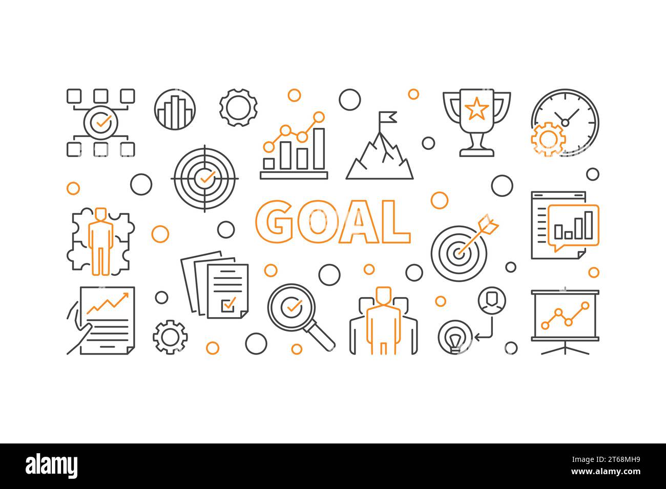 Goal concept creative horizontal banner. Vector business illustration ...