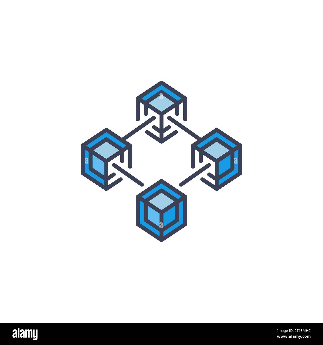 Vector blockchain icon. Cryptocurrency and block-chain concept symbol ...