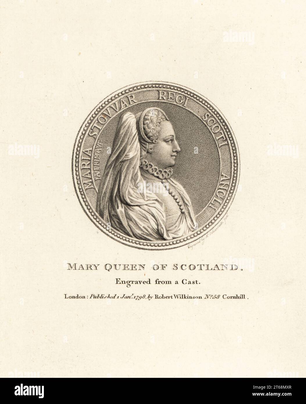 Profile portrait of Mary, Queen of Scots (1542-1587), queen from 1542 ...