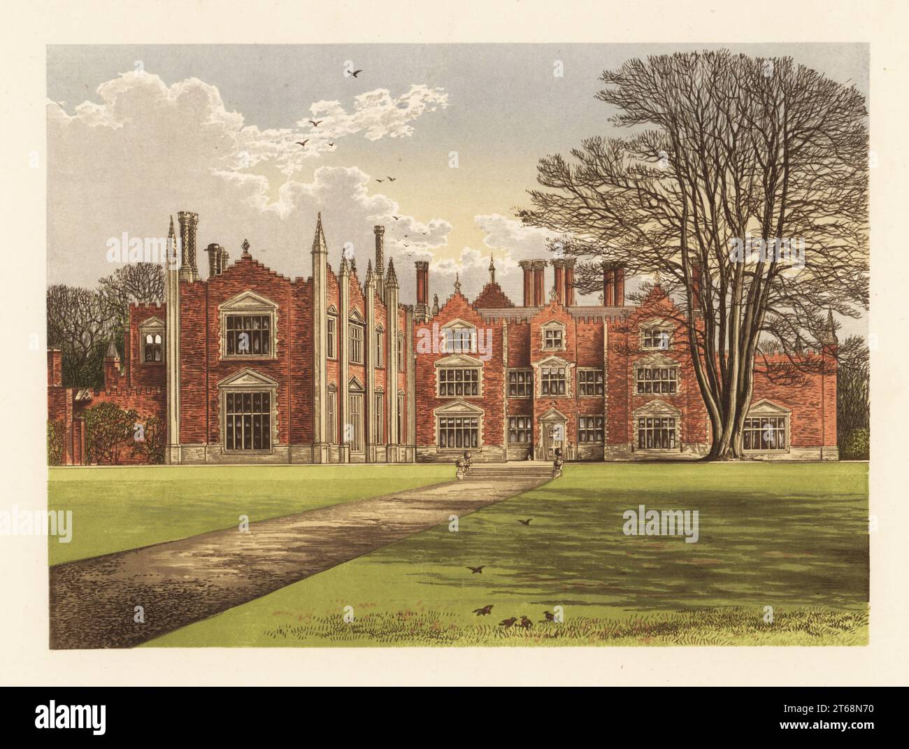 Witchingham Hall, Norfolk, England. Elizabethan red-brick house ...