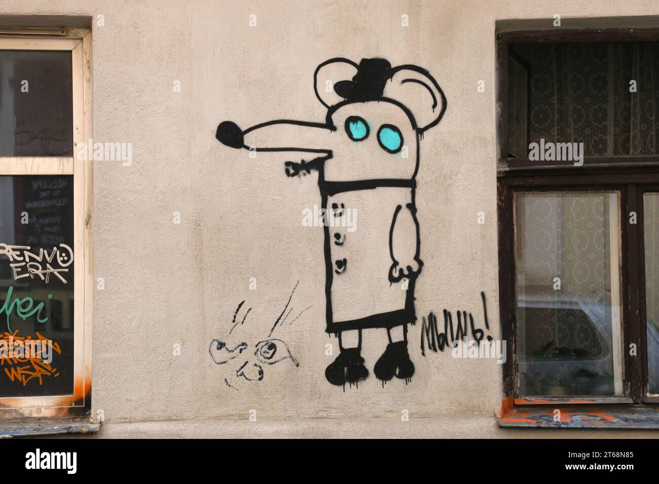 Cracow. Krakow. Poland. Graffiti depicting human-shape human style ...