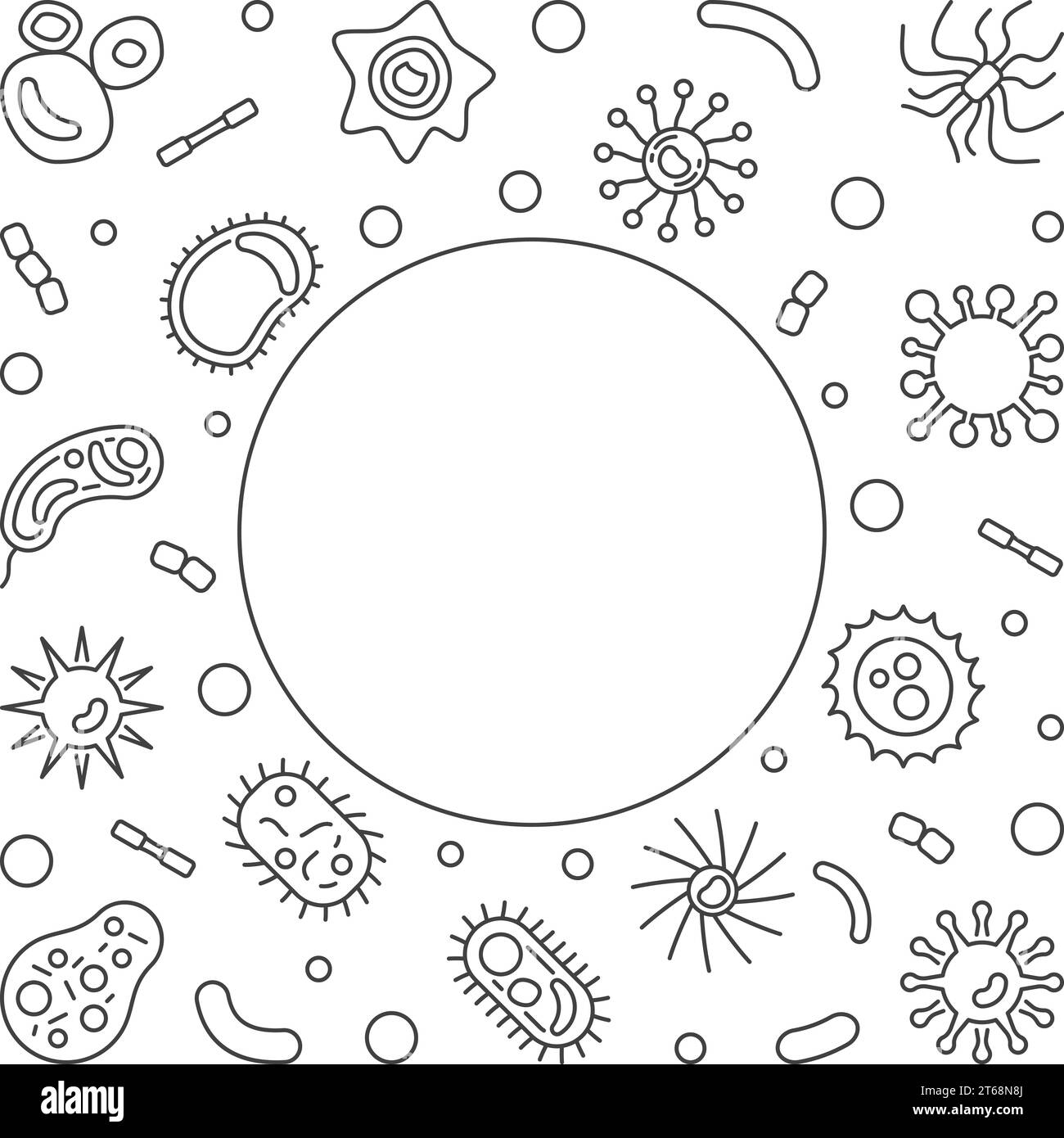 Bacteriology square frame with place for your text - vector concept ...