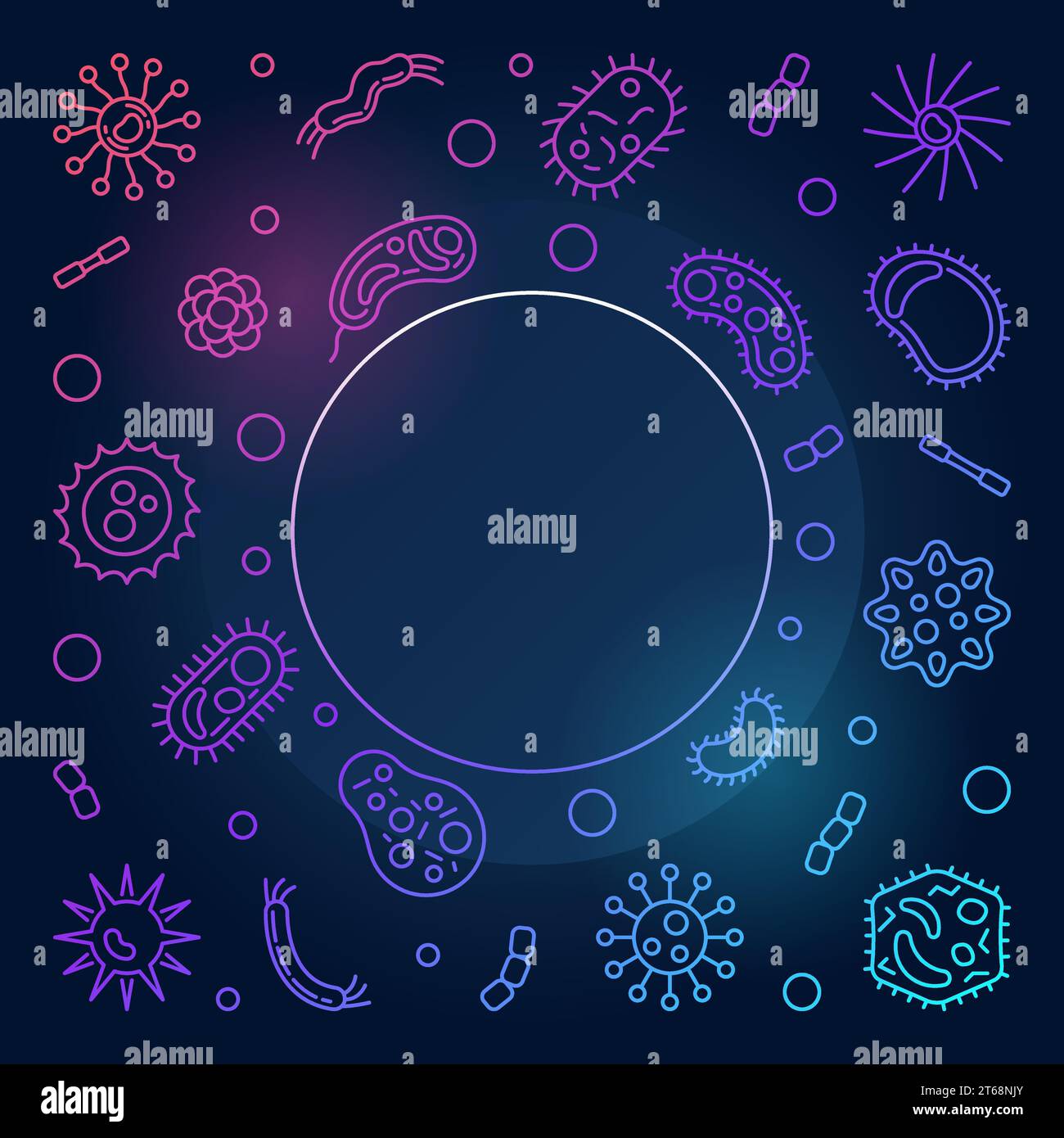 Pathogenicity square colored frame. Vector concept illustration in thin ...