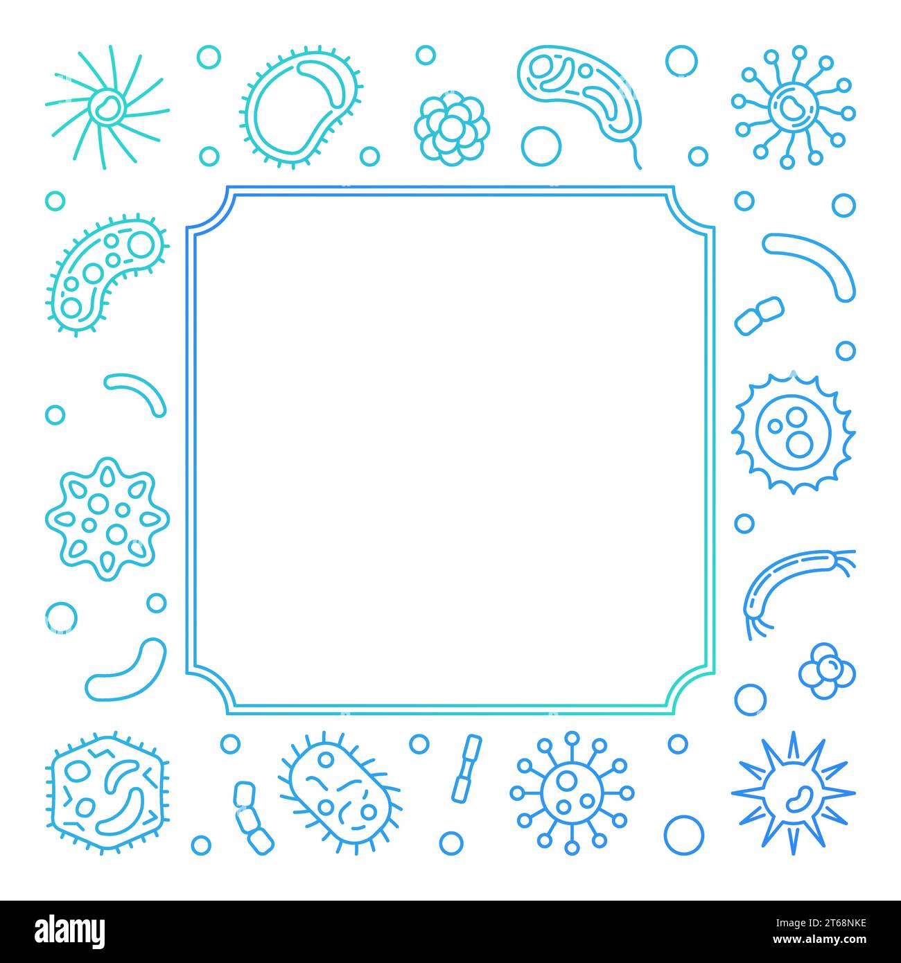 Virology blue frame or background with empty space for text. Vector ...