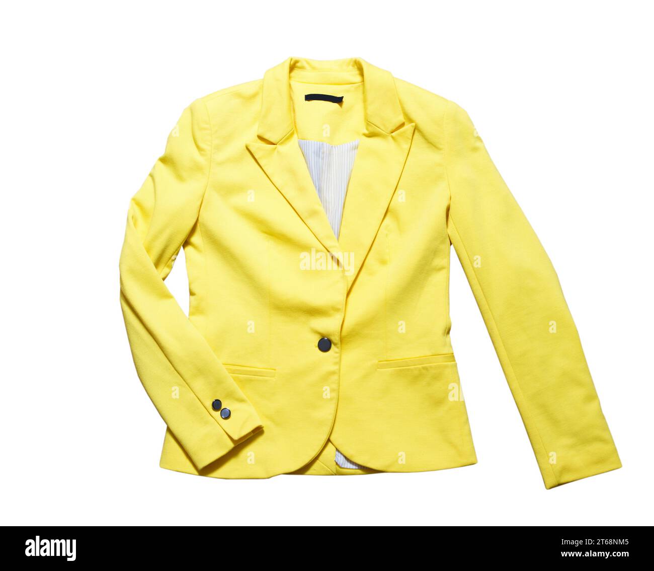 Yellow classic jacket isolated. Women's office classic yellow suit ...
