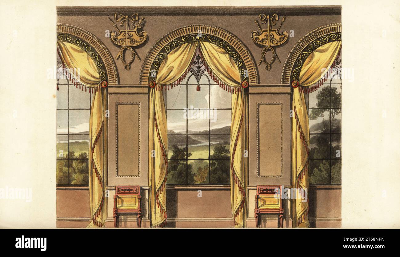 Dining-room window curtains with chairs by George Bullock, 1777-1818 ...